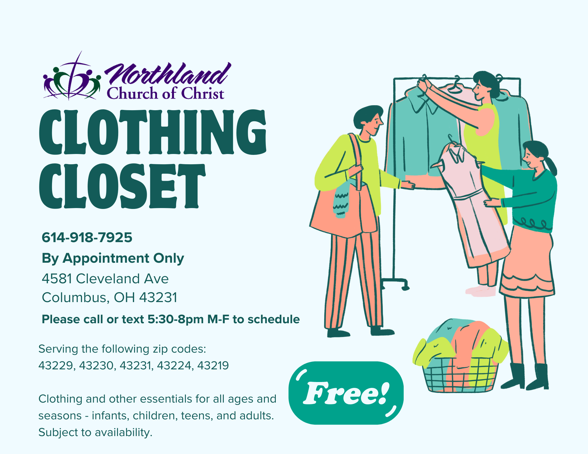 Northland Clothing Closet – Northland Church of Christ